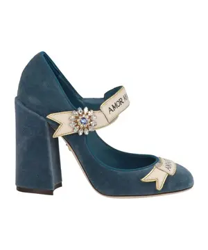 Dolce & Gabbana Two Tone Mary Jane Heels - Blue