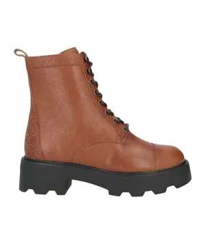 Tory Burch Laceup Roundtoe Chunkysole Boots - Brown