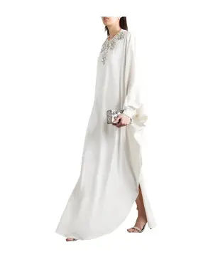 Zuhair Murad Draped Crystal-embellished Cady Gown