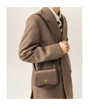 AMI Paris Logo Plaque Shoulder Bag