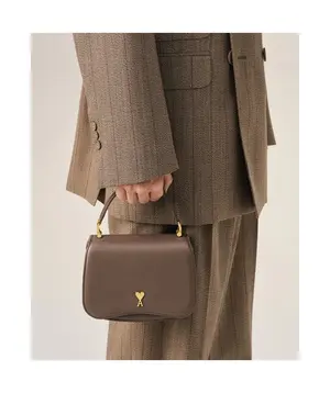 AMI Paris Logo Plaque Shoulder Bag