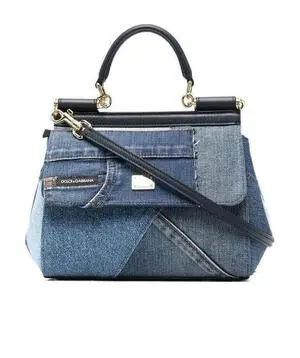 Dolce & Gabbana Dolce Gabbana Sicily Medium Denim Handbag - Blue