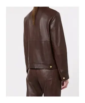 Max Mara Nappa Leather Biker Jacket