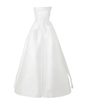 Alex Perry Strapless Draped Satin-faille Gown