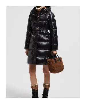 Moncler Bellevue Belted Long Down Coat