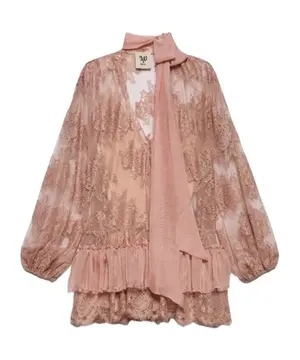 ANIYE BY Floral-embroidered Ruffled Dress - Pink