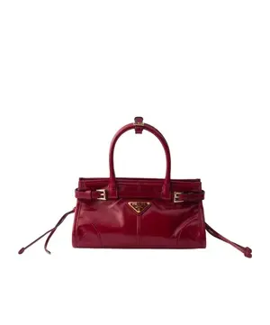 Prada Mini Bonnie Leather Tote Bag - Red