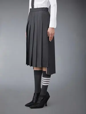Thom Browne High-waist Pleated Midi Skirt