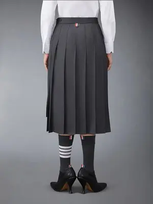 Thom Browne High-waist Pleated Midi Skirt
