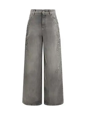 GOLDEN GOOSE Melody Stud Degraded Jeans - Gray