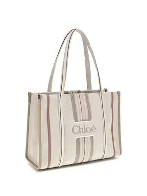 Chloé Woody Loop Canvas Tote Bag