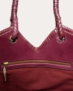 VIPERA Crudelia Patch Woven Leather Shoulder Bag
