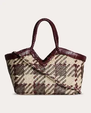 VIPERA Monet Madras Woven Leather Shoulder Bag