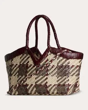 VIPERA Monet Madras Woven Leather Shoulder Bag