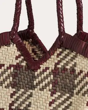 VIPERA Monet Madras Woven Leather Shoulder Bag