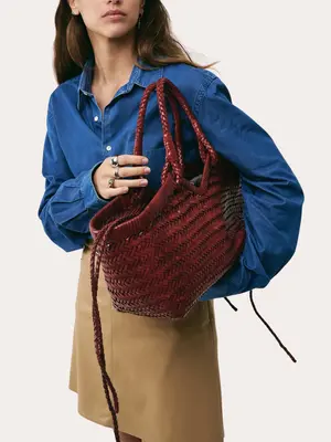 VIPERA Crudelia Woven Leather Shoulder Bag