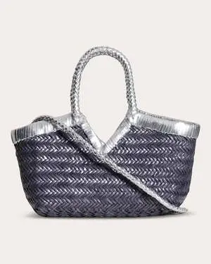 VIPERA Monet Frame Woven Leather Shoulder Bag