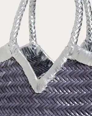 VIPERA Monet Frame Woven Leather Shoulder Bag