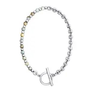 CORSO JEWELRY Bruna Silver Choker Aqua Calcite - Blue