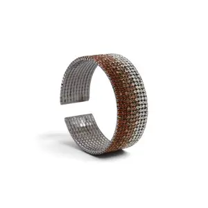 Saachi Crystal Row Cuff - Brown