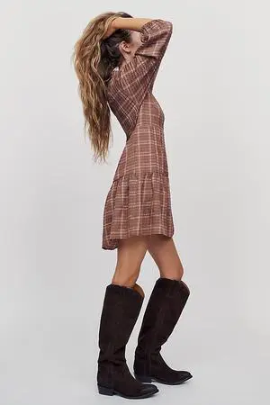 Maeve Bettina Plaid Mini Shirtdress