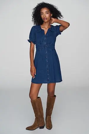 PILCRO Keira Cotton Denim Mini Dress
