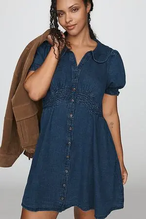 PILCRO Keira Cotton Denim Mini Dress