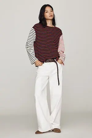 English Factory Striped Cotton Long-sleeve Top