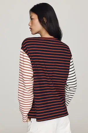 English Factory Striped Cotton Long-sleeve Top