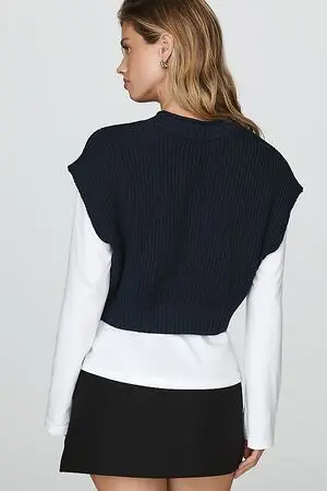 PILCRO Twofer Roll Neck Top