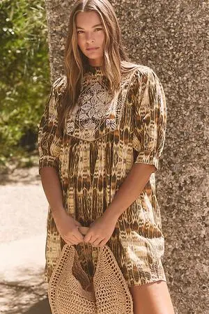 RO'S GARDEN Jamelia Cotton Mini Dress