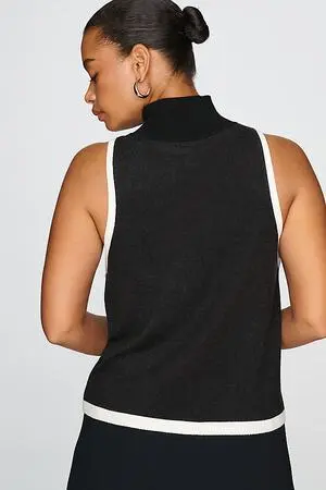 Maeve Graphic Mock-neck Sweater Tank Top