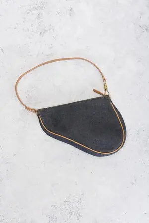 Dior Denim Pochette Saddle Bag