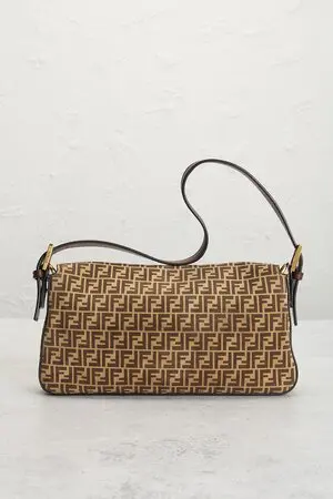 Fendi Zucchino Baguette Shoulder Bag