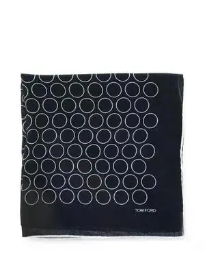TOM FORD Geometric-pattern Pocket Square - Black