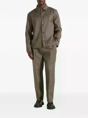 Manière De Voir Leo Houndstooth Overshirt - Brown