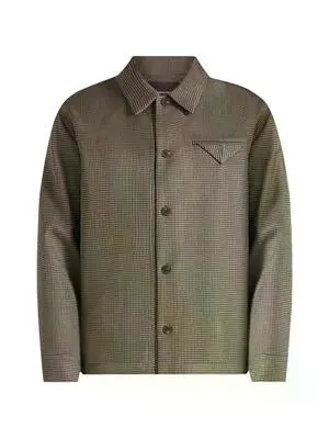 Manière De Voir Leo Houndstooth Overshirt - Brown