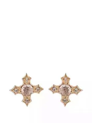 PARULINA Tudor Diamond Stud Earrings - Pink