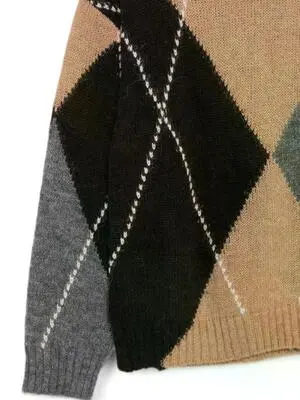 Alpha Studio Argyle-knit Sweater