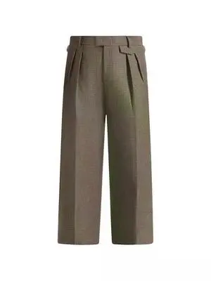 Manière De Voir Pierre Houndstooth Twin-pleat Trousers - Brown