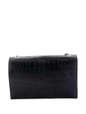 Saint Laurent Classic Monogram Crocodile Embossed Leather Large Crossbody Bag