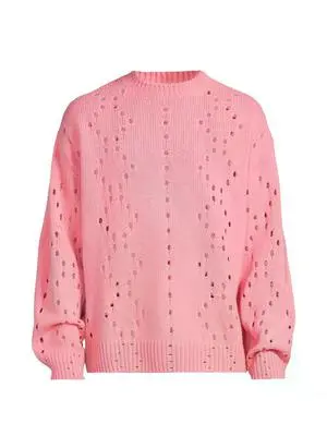 Givenchy Distressed Argyle-knit Sweater