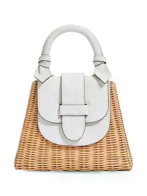 Pamela Munson Petite Lady Rattan Top Handle Bag - Neutrals