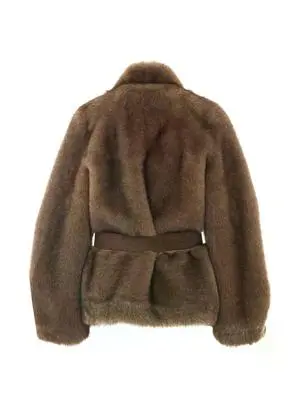 VALENTINI 1972 Belted Faux-fur Jacket