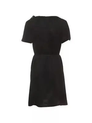 Prada Ruffle-trimmed Belted Midi Dress