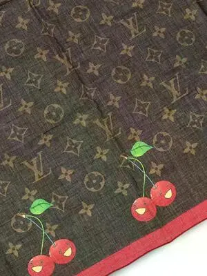 LOUIS VUITTON 1990-2000s Monogram Cherry Scarf