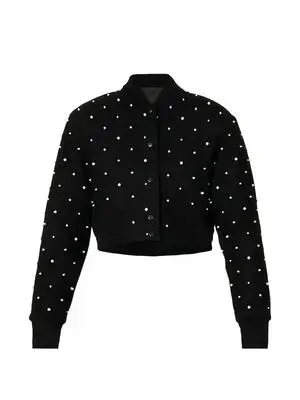 Givenchy Pearl-embellished Satin Bomber Jacket