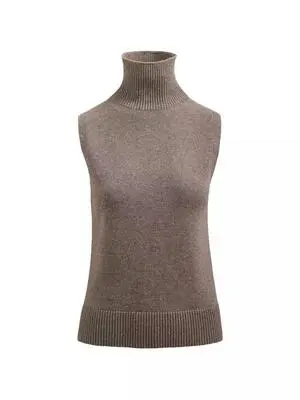 Brandon Maxwell Bruno Sleeveless Turtleneck Vest