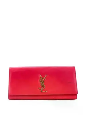 Saint Laurent Classic Monogram Leather Long Clutch Bag - Pink