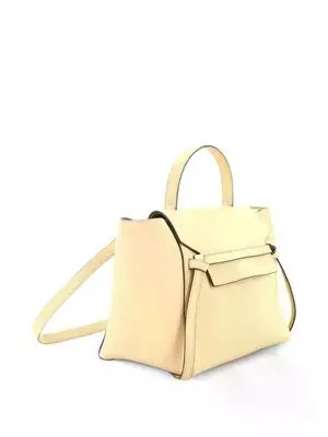 Celine Belt Bag Textured Leather Shoulder Bag - Yellow